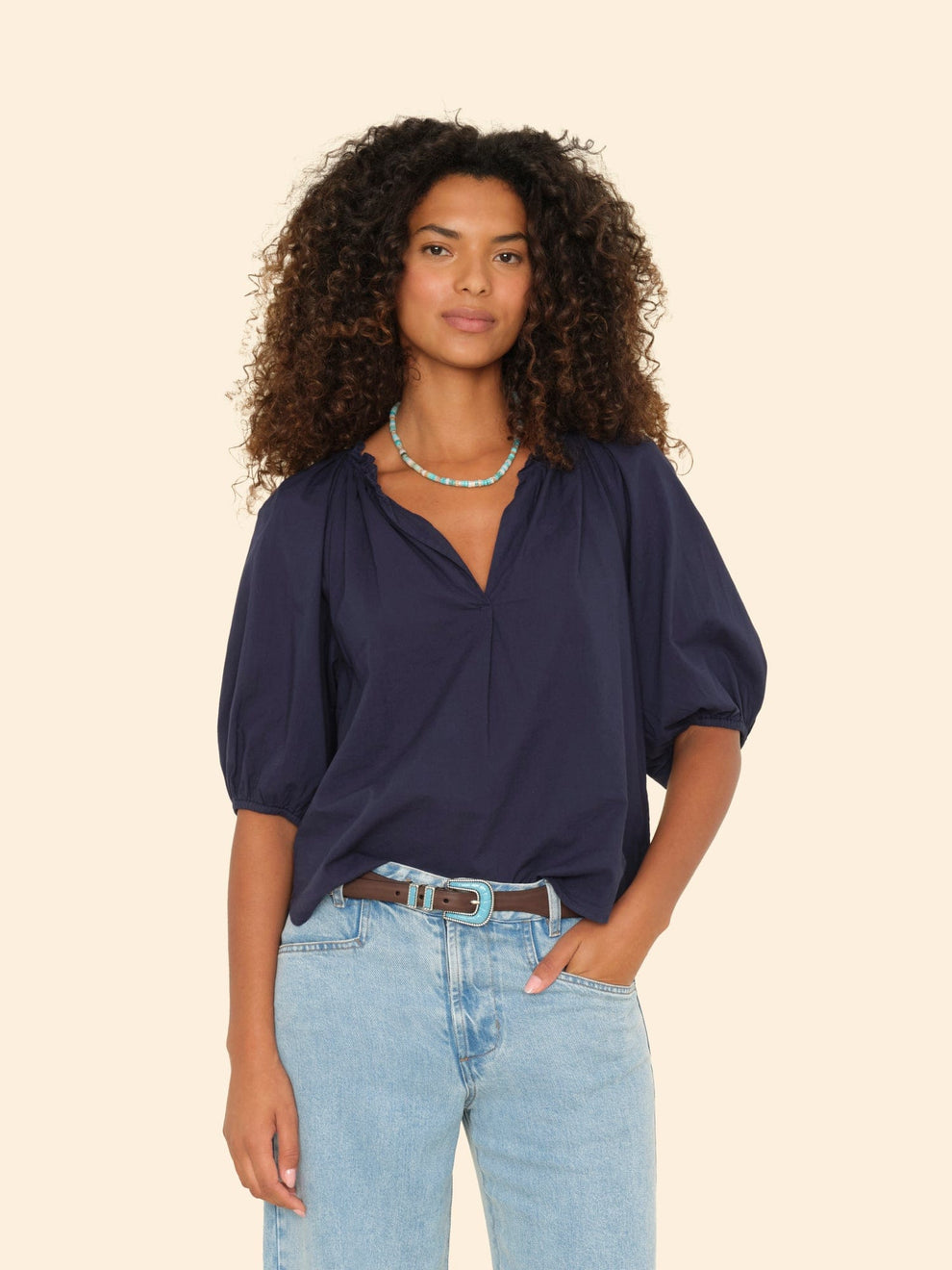 Navy Jules Top