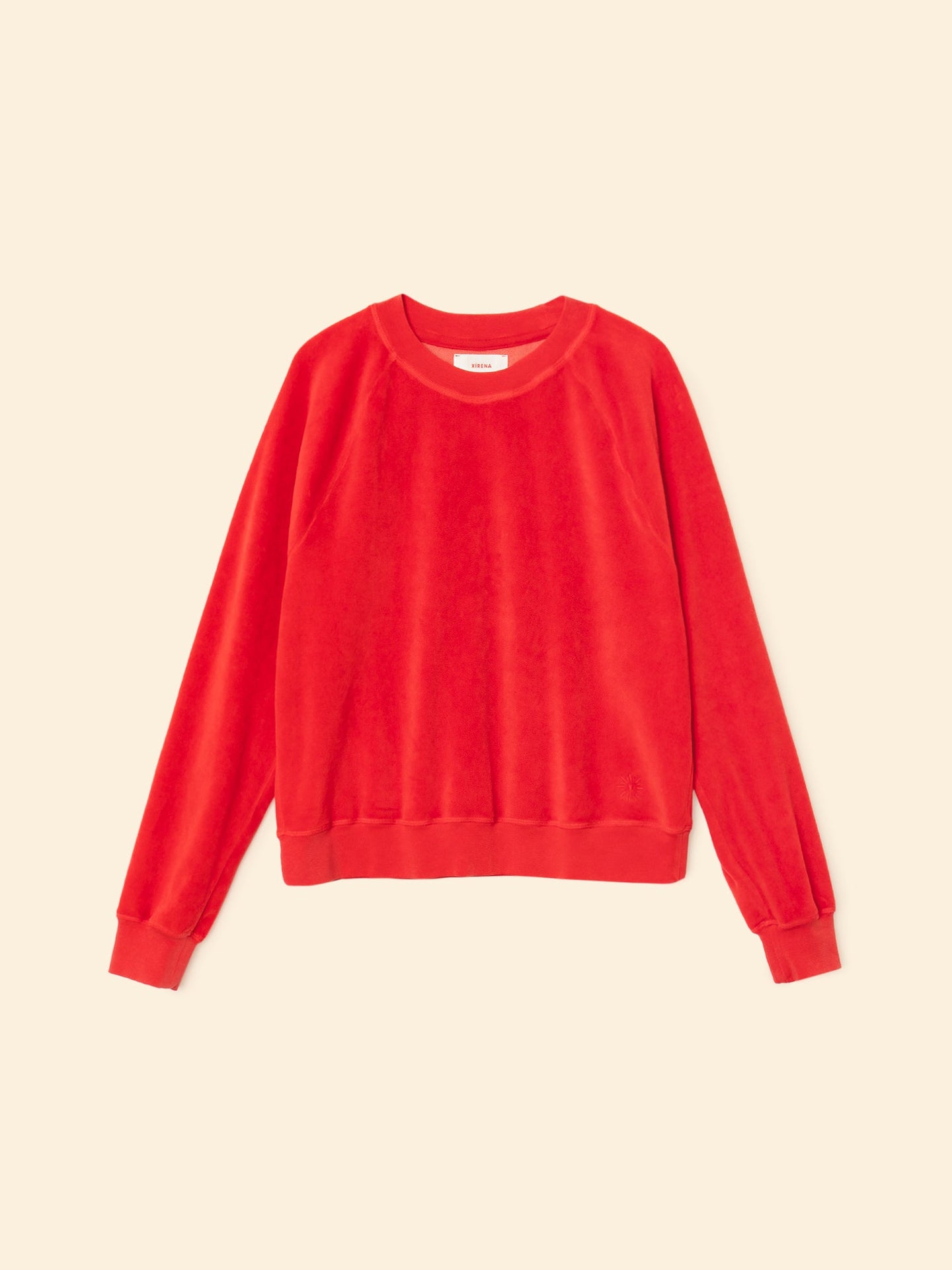 Carmine Red Pierre Velour Sweatshirt
