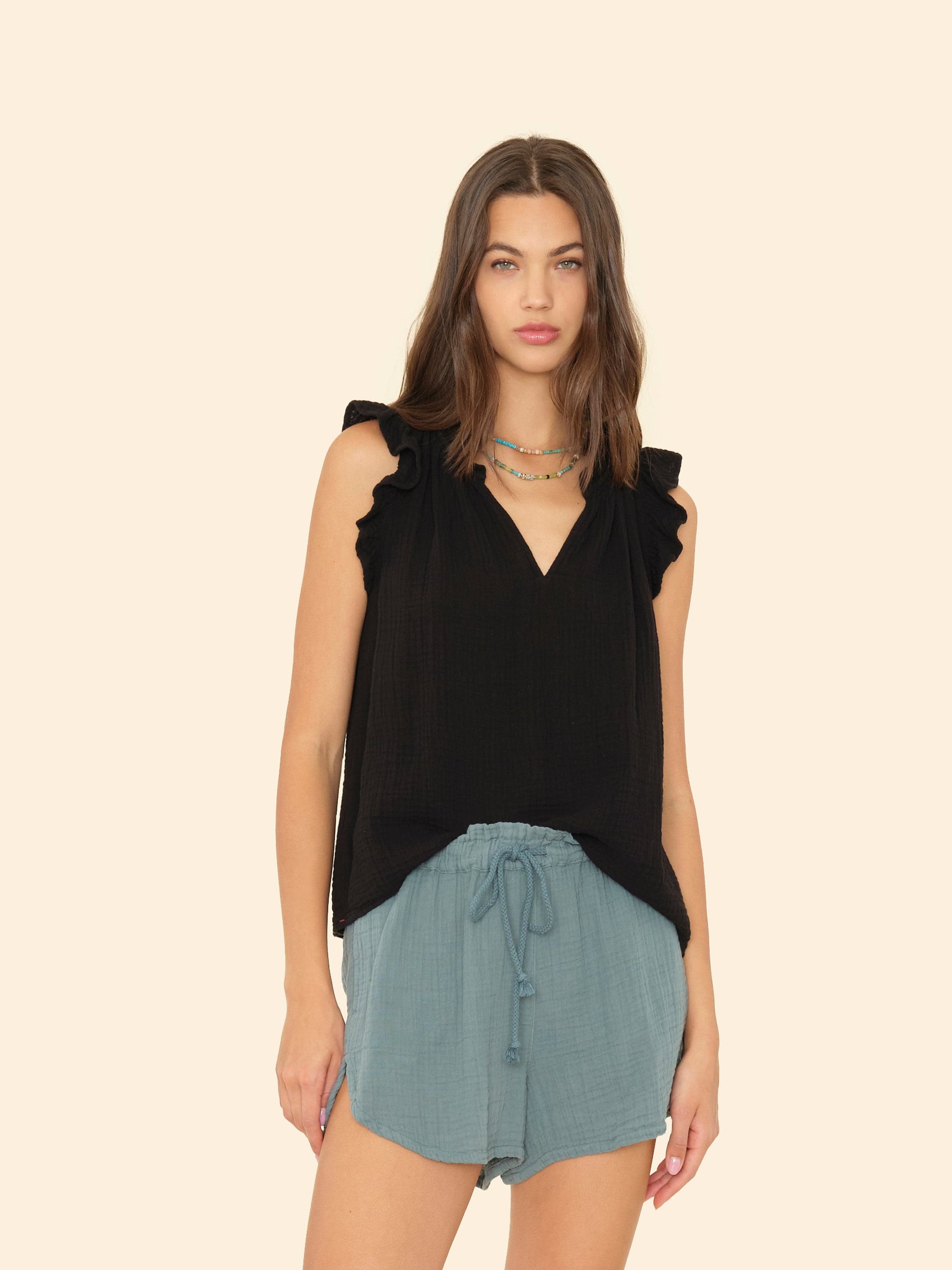Black Bex Gauze Top